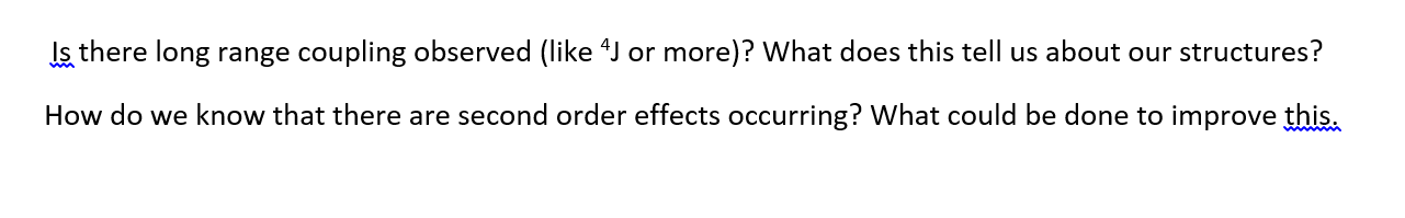 Solved ls there long range coupling observed (like 4J or | Chegg.com
