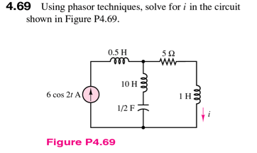 Solved Using phasor techniques, solve for i in the circuit | Chegg.com