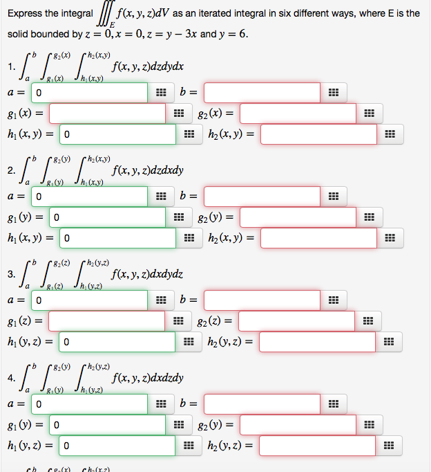Solved Express the integral |/l f(x, y, z)dV as an iterated | Chegg.com