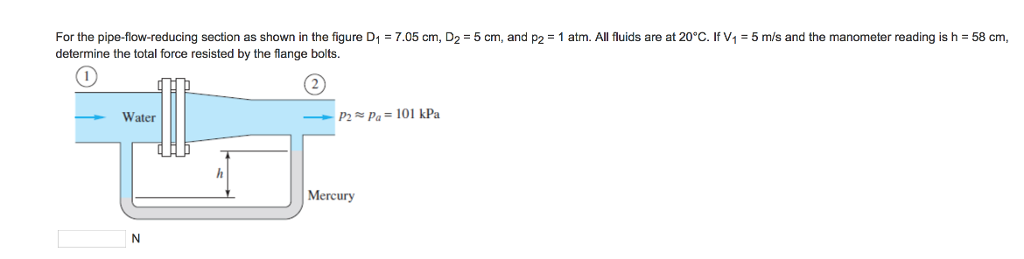 Solved For the pipe-flow reducing section as shown in the | Chegg.com