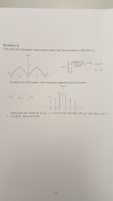 Solved Problem 3 The periodic triangular wave shown below | Chegg.com