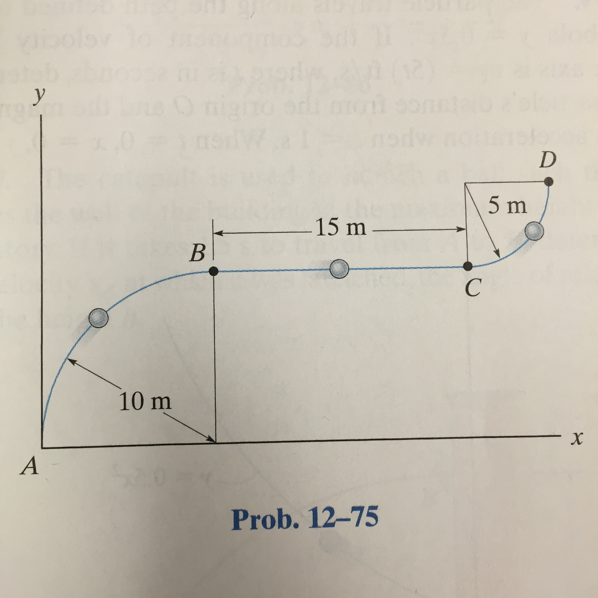Solved 12-75) A particle travels along the curve from A to | Chegg.com