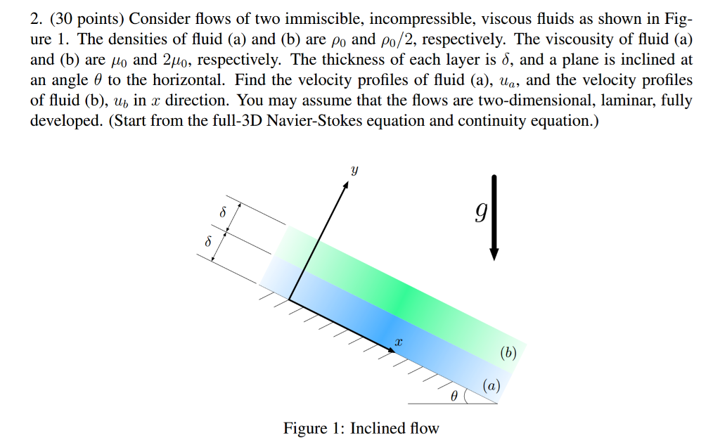 Solved Consider flows of two immiscible, incompressible, | Chegg.com