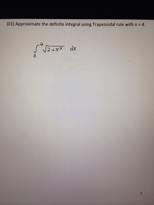 Solved Approximate the definite integral using Trapezoidal | Chegg.com