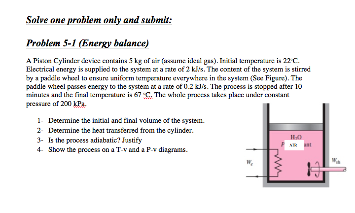 Solved A Piston Cylinder device contains 5 kg of air (assume | Chegg.com