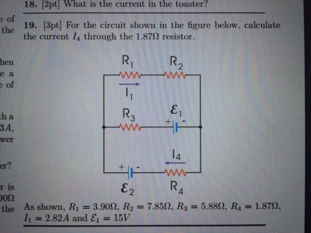 Solved What is the current in the toaster? For the circuit | Chegg.com