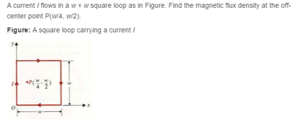 Solved A current I flows in a w times w square loop as in | Chegg.com