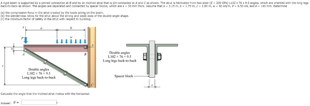 Solved A rigid beam is supported by a pinned connection at B | Chegg.com