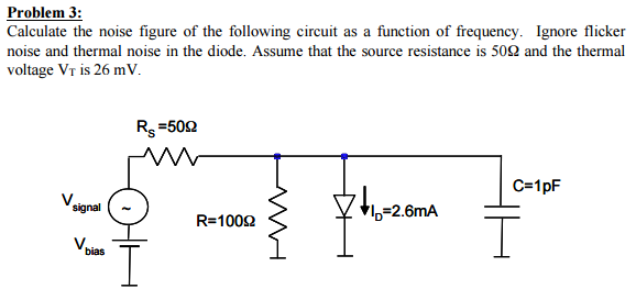 Calculate the noise figure of the following circuit | Chegg.com