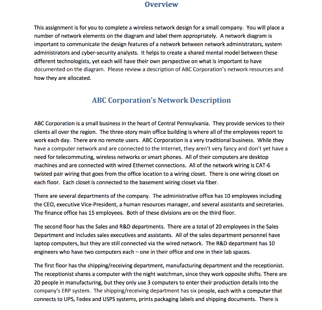 Solved Overview This assignment is for you to complete a | Chegg.com