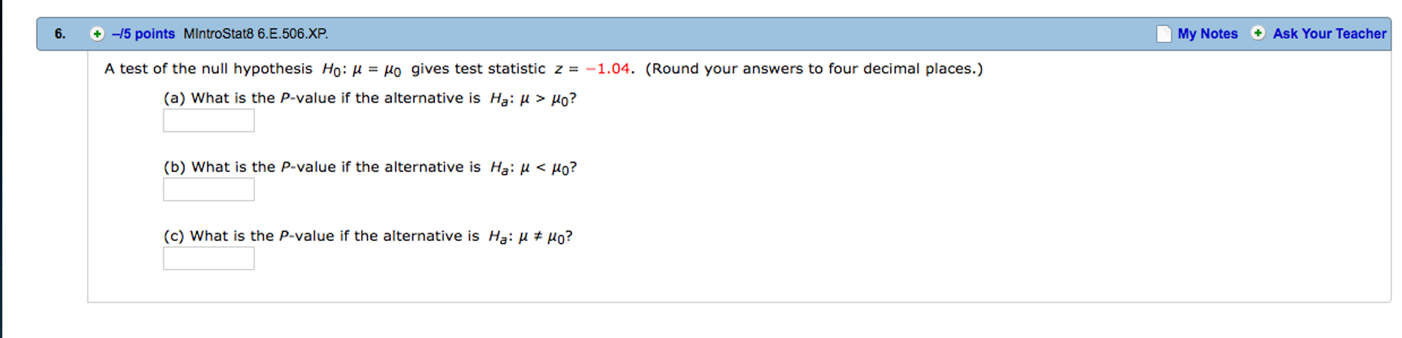Solved A test of the null hypothesis H_0: mu = mu_0 gives | Chegg.com