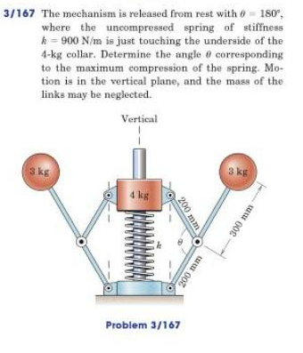 The mechanism is released from rest with theta = 180 | Chegg.com