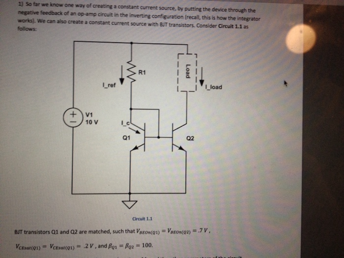 So far we know one way of creating a constant current | Chegg.com