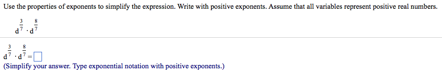 Solved Use the properties of exponents to simplify the | Chegg.com
