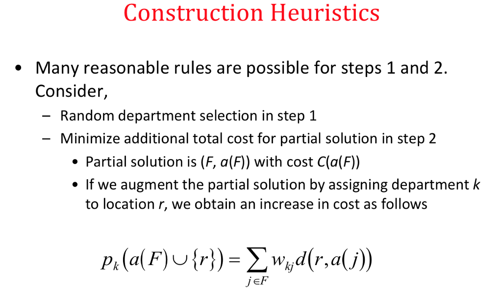 Solution Generation Construction Heuristics Begin | Chegg.com