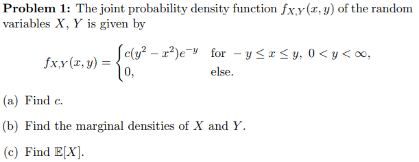 Solved Problem 1: The joint probability density function | Chegg.com