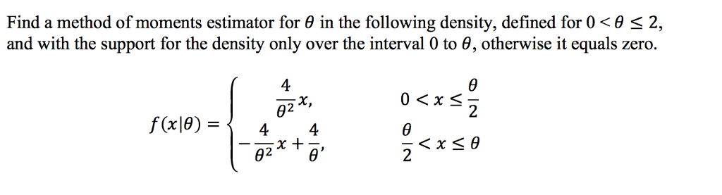 Solved Find A Method Of Moments Estimator For θ In The