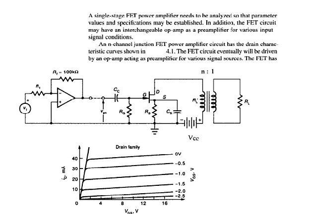 Solved A single-stage FET power amplifier needs to he | Chegg.com