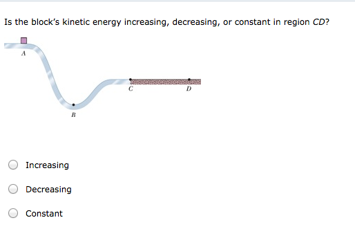 Solved In the figure, a block slides from A to C along a | Chegg.com