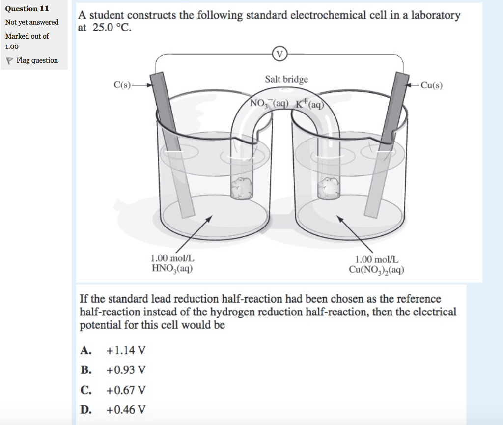 Solved Question 11 A student constructs the following | Chegg.com