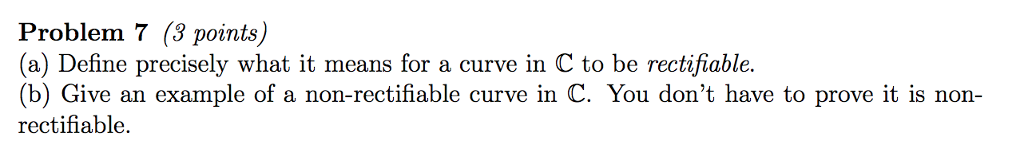 Solved Problem 7 (3 points) (a) Define precisely what it | Chegg.com