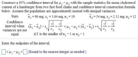 Solved Construct a 95 confidence interval for u 1-u, with | Chegg.com