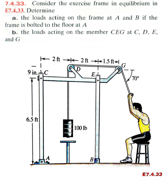 Consider the exercise frame in equilibrium in | Chegg.com