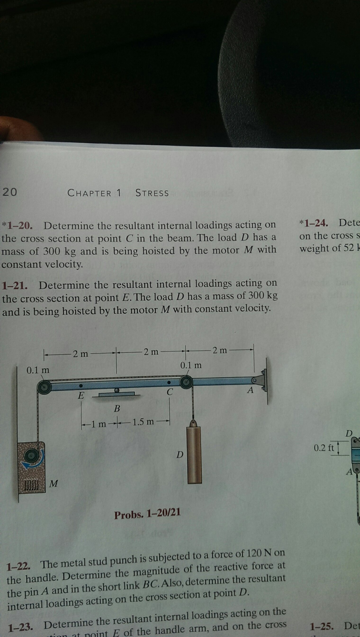 Solved Determine the resultant internal loadings acting on | Chegg.com