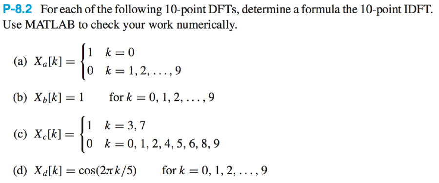 Solved For each of the following 10-point DFTs, determine a | Chegg.com