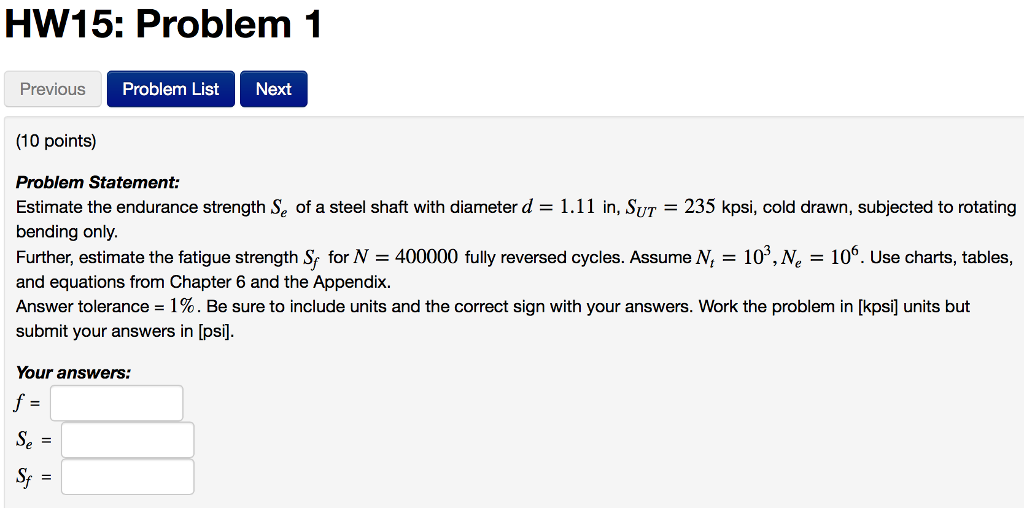 Solved HW15: Problem 1 Previous Problem ListNext (10 points) | Chegg.com