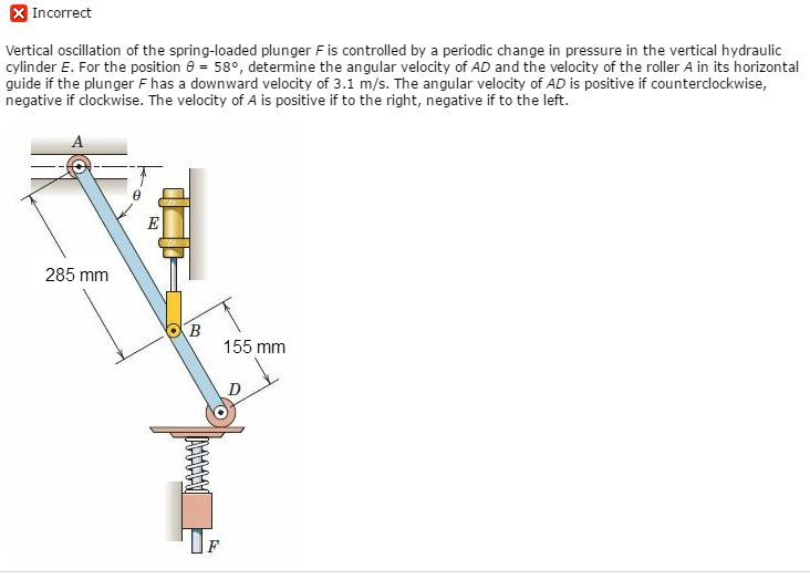 Vertical oscillation of the spring-loaded plunger F | Chegg.com