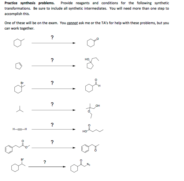 Solved Practice synthesis problems. Provide reagants and | Chegg.com