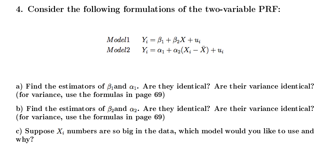 Solved Consider the following formulations of the | Chegg.com
