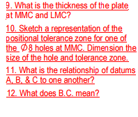 Solved What is the thickness of the plate at MMC and LMC? | Chegg.com