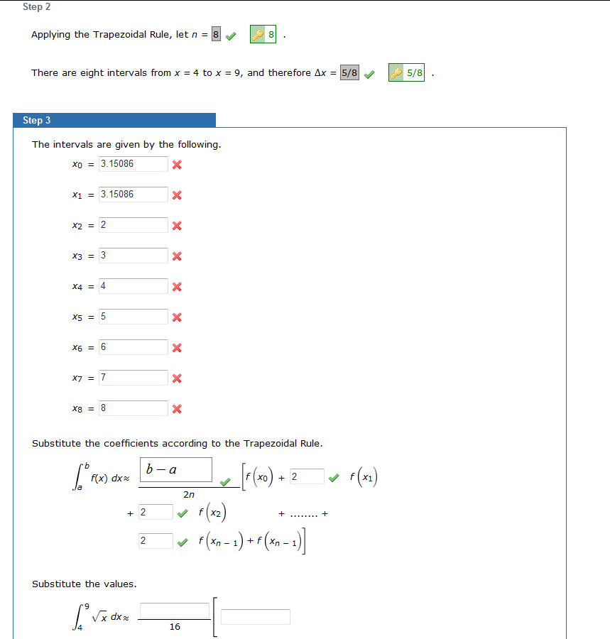 Solved Step 2 Applying the Trapezoidal Rule, let n - 3 8 | Chegg.com