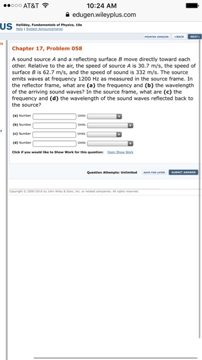 Solved A sound source A and a reflecting surface B move | Chegg.com