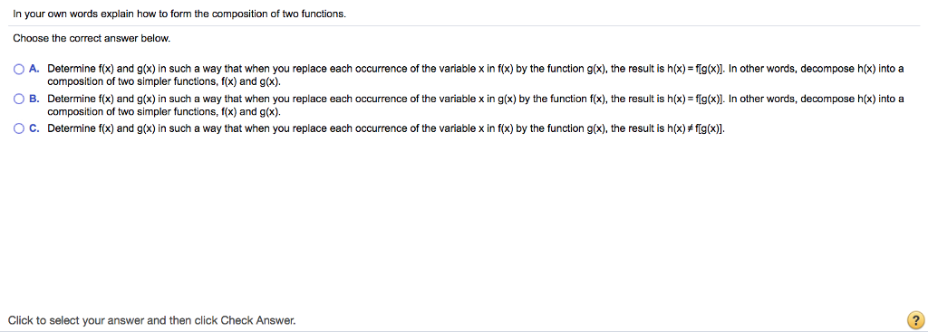 Solved In your own words explain how to form the composition | Chegg.com