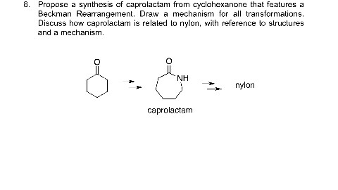 Solved Propose a synthesis of caprolactam from cyclohexanone | Chegg.com