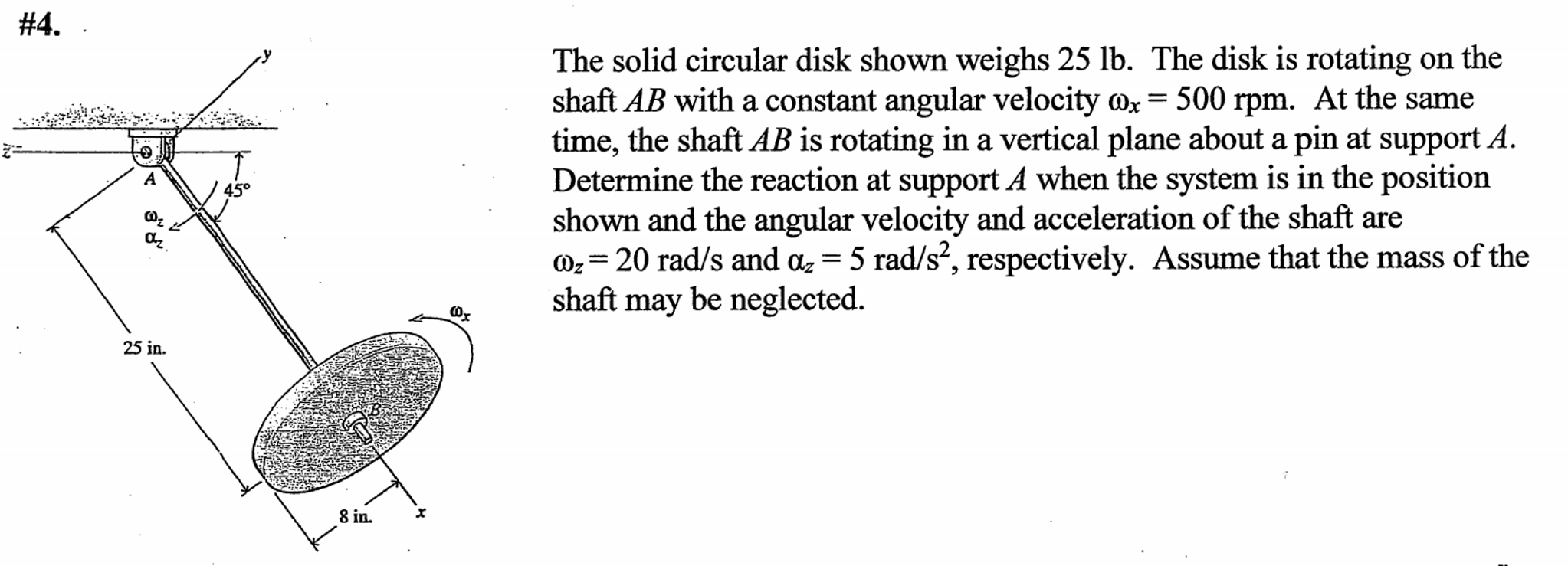 The solid circular disk shown weighs 25 lb. The disk | Chegg.com