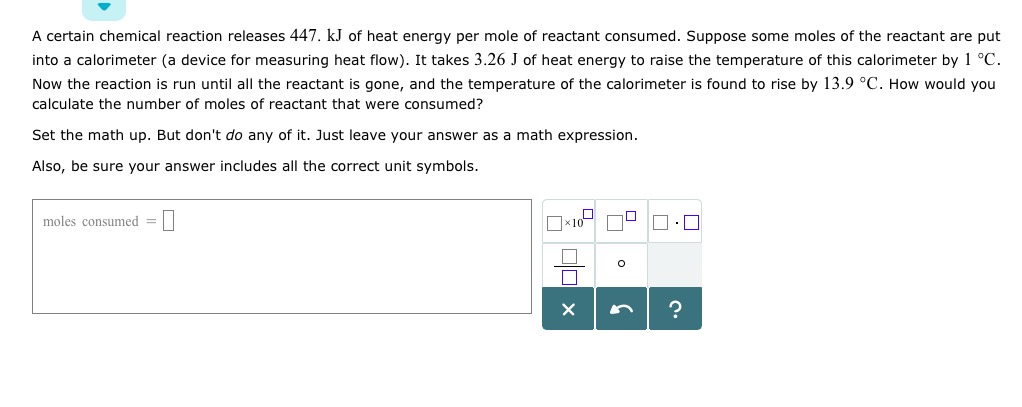 Solved A certain chemical reaction releases 447. kJ of heat | Chegg.com