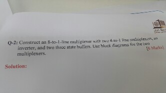 Solved Construct an 8-to-1-lim=ne multiplexer with two | Chegg.com