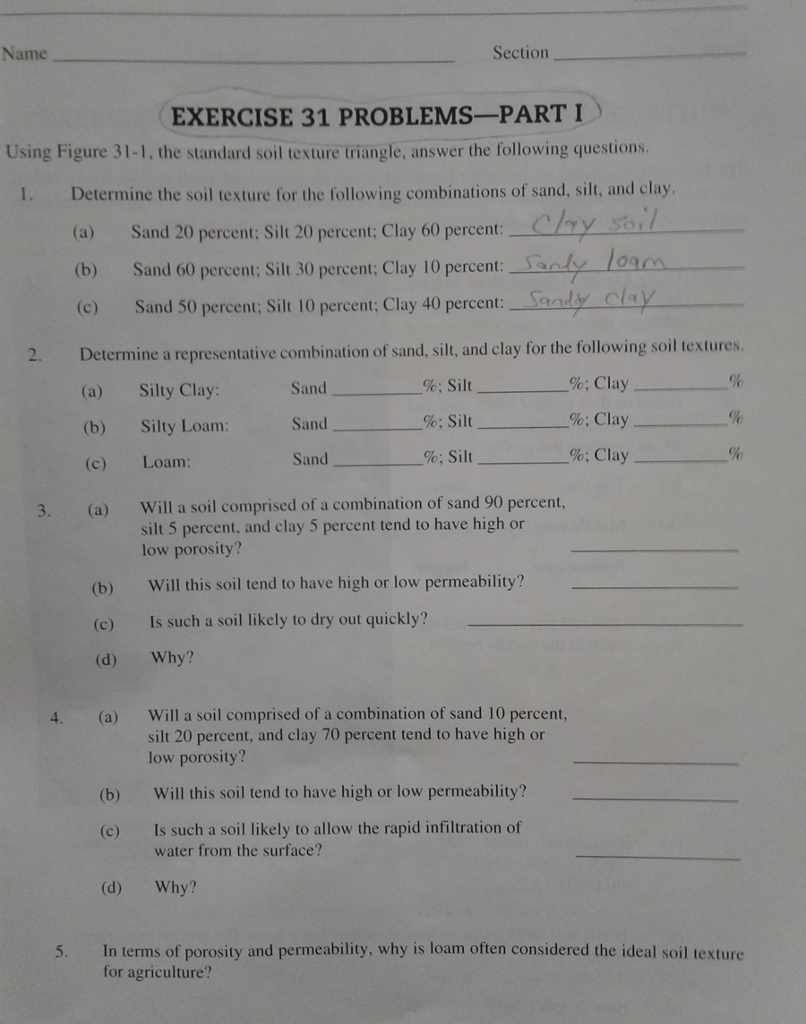 Solved Name Section EXERCISE 31 PROBLEMS-PARTI Using Figure | Chegg.com