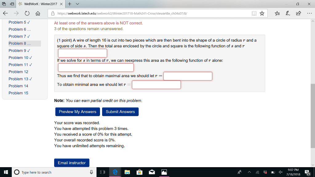 Solved ← → 。仚 |凸https://webwork.latech | Chegg.com