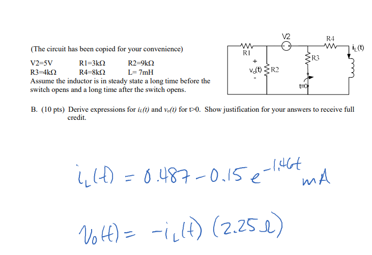 Solved solve below question. Please use KVL and KCL to solve | Chegg.com
