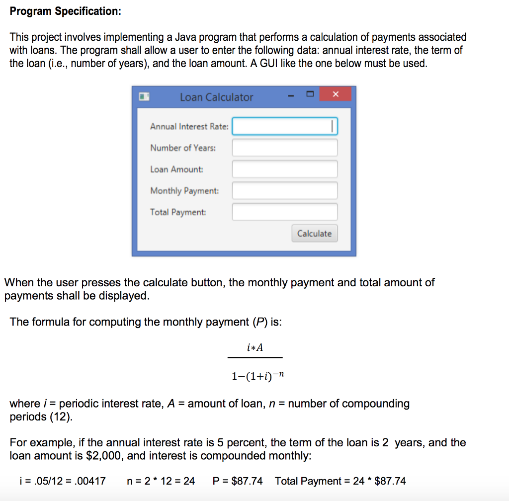 Solved Program Specification This Project Involves 