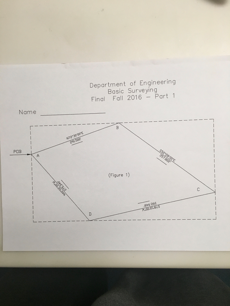 Solved Department of Engineering Basic Surveying Final Fall | Chegg.com