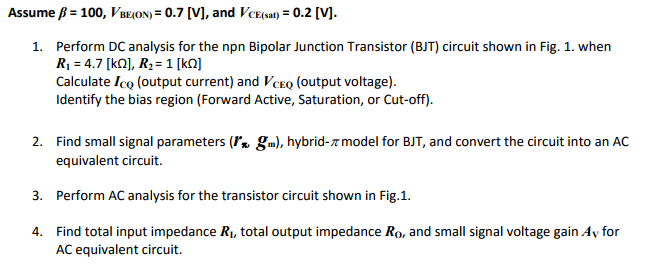 Solved R1 Ro 3.3k VC 01 2N3904 Cin 1uF E 10 H R2 RE 1k CE | Chegg.com