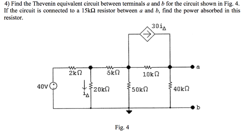 Solved Find the Thevenin equivalent circuit between | Chegg.com