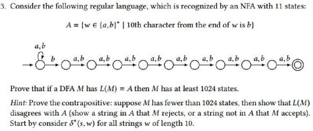 Solved Consider the following regular language, which is | Chegg.com