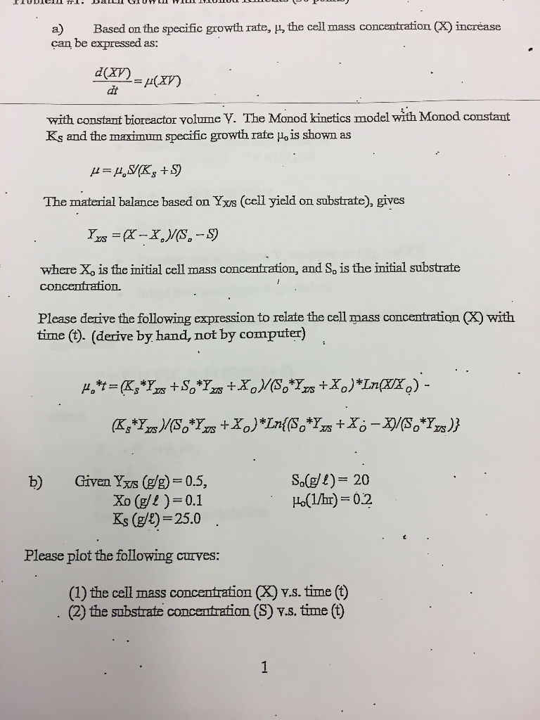 a) Based on the specific growth rate, can be | Chegg.com